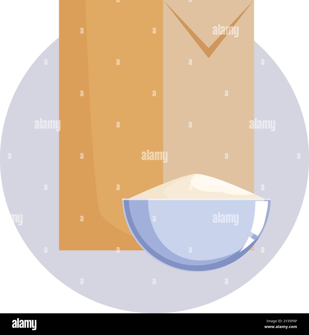 Simple vector illustration of a kitchen staple, a paper bag standing ...