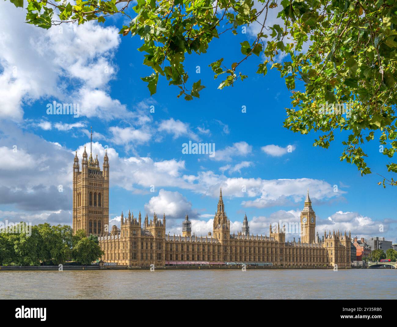 The Houses of Parliament, London. The Palace of Westminster from the ...
