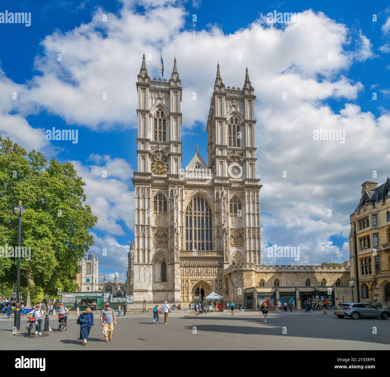 Westminster Abbey, London. The western facade of Westminster Abbey from ...