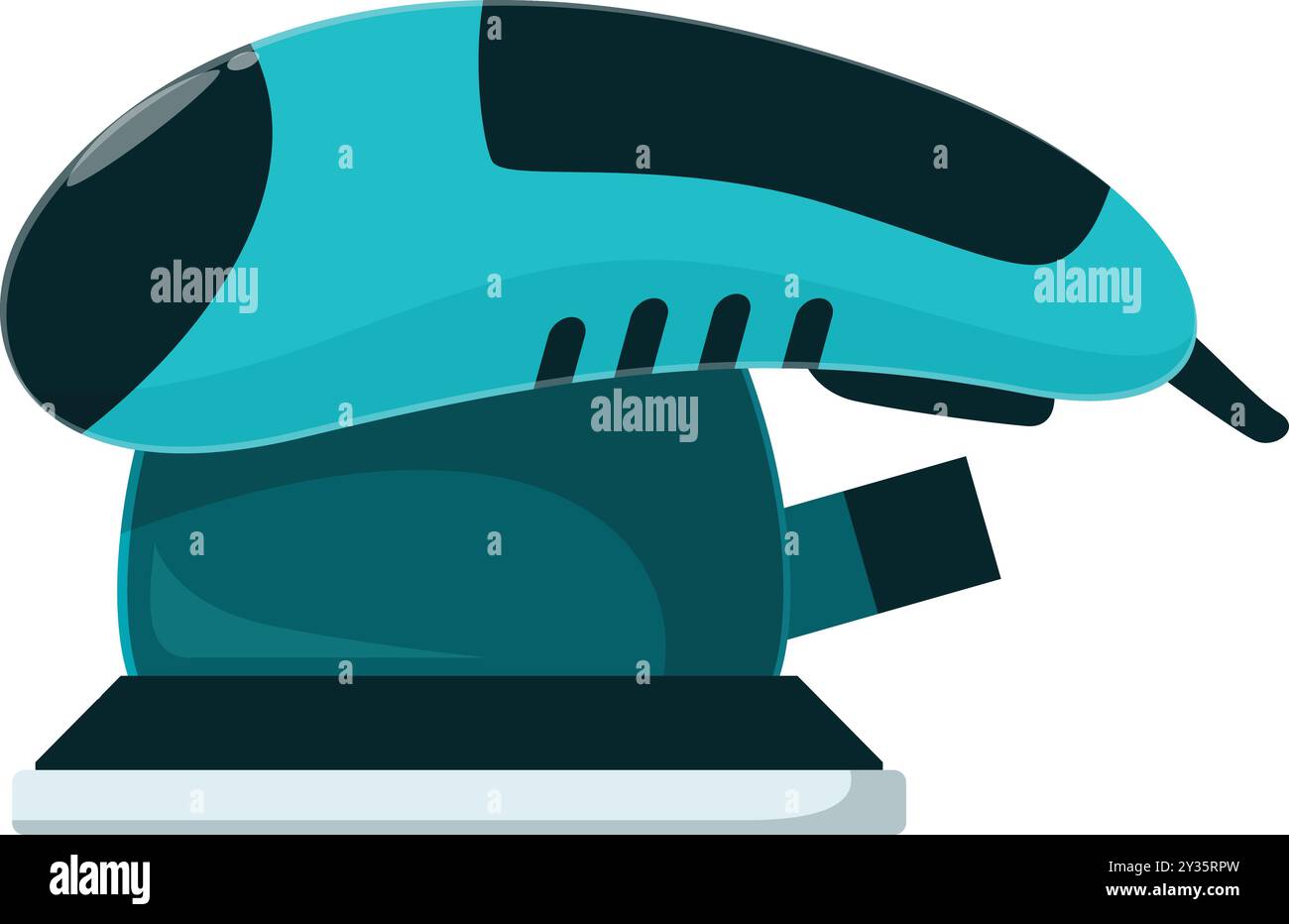 Turquoise orbital sander with black accents, a tool for sanding wood ...