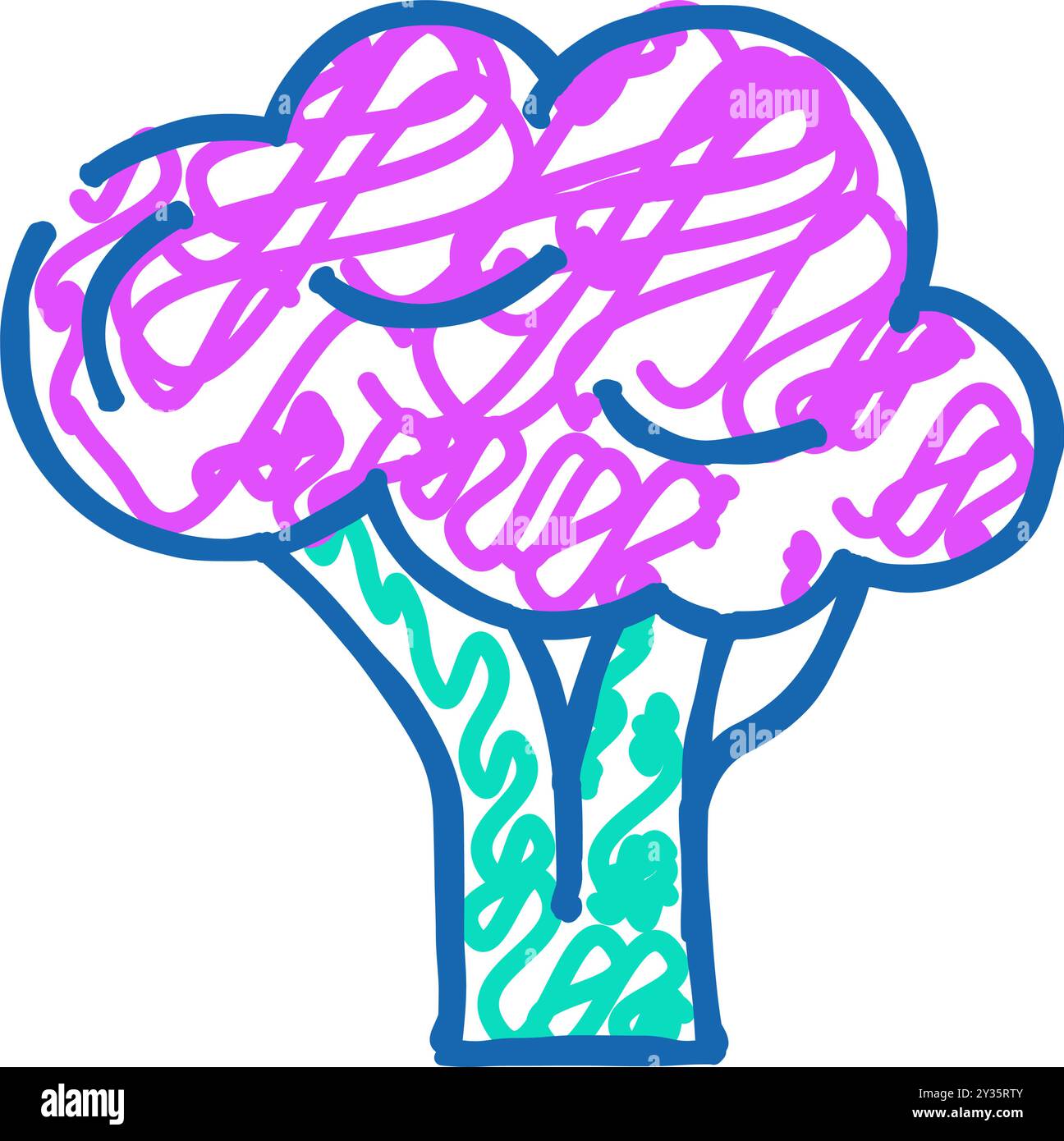 purple broccoli icon doodle illustration Stock Vector Image & Art - Alamy