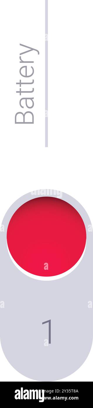 Minimalist battery icon is showing one percent remaining before the ...
