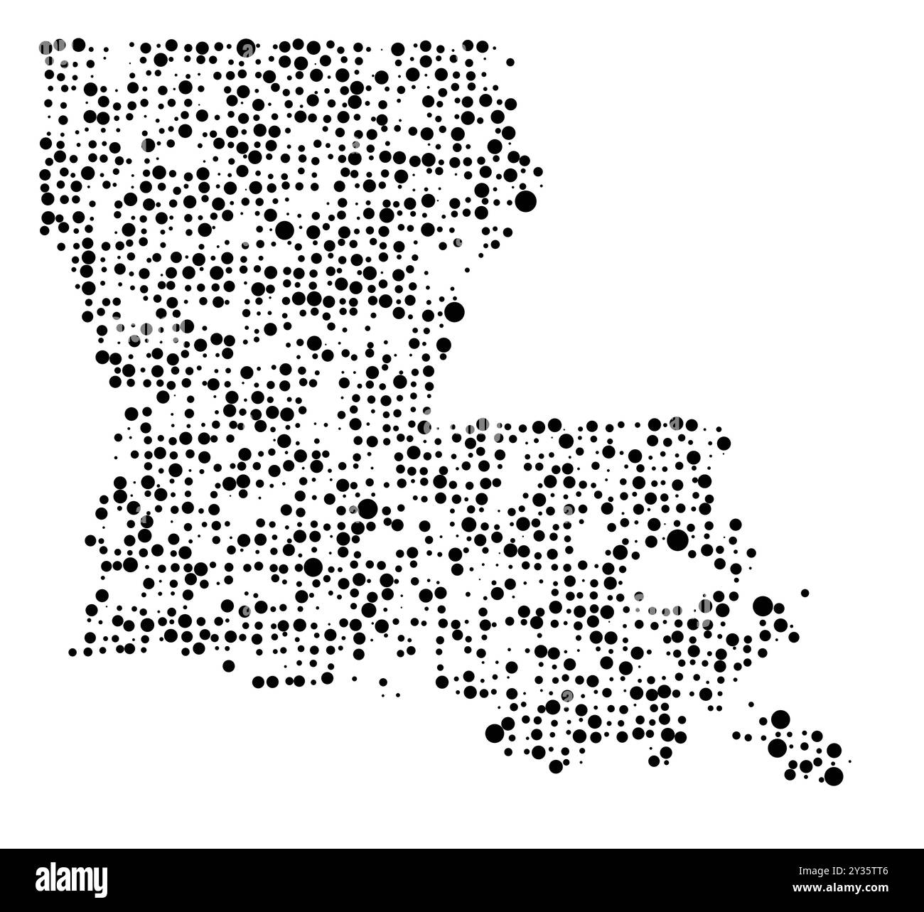 Louisiana state map showing Stock Vector Images - Alamy