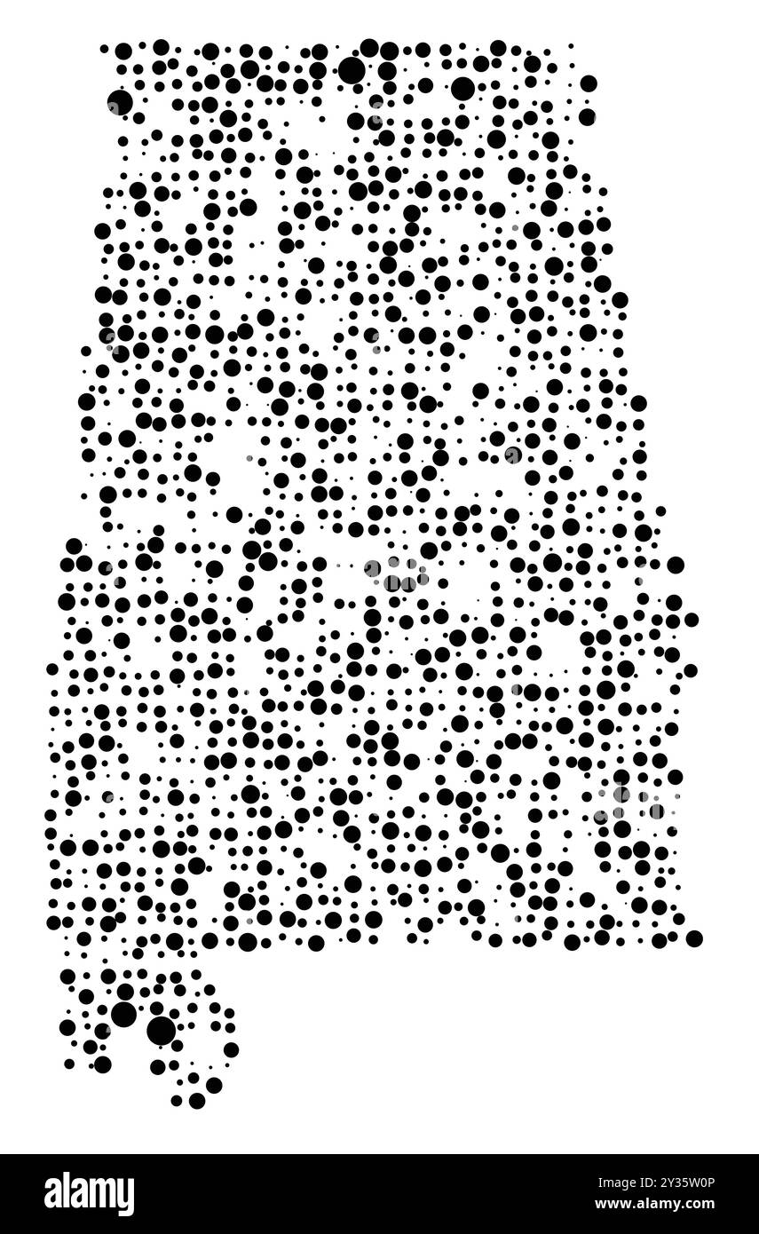 Symbol Map of the State Alabama (United States of America) showing the ...
