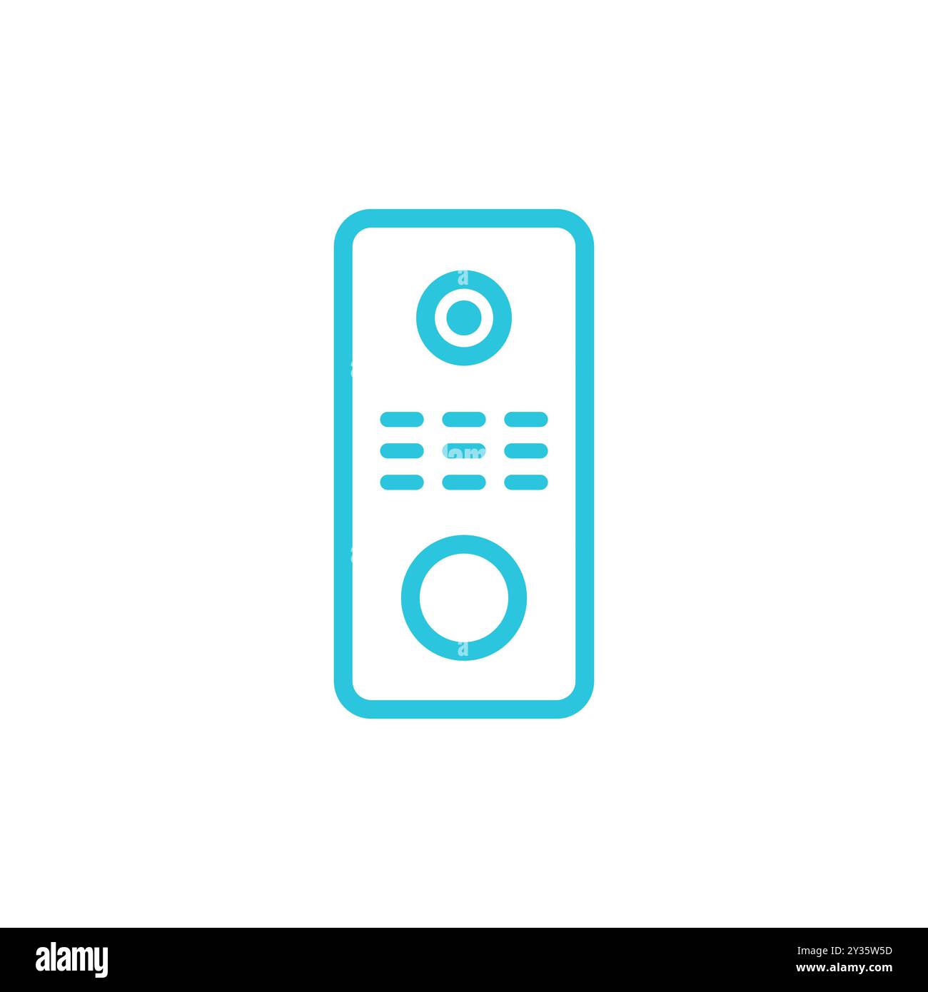 Ringbell, Smart doorbell icon. Isolated on white background. From blue ...