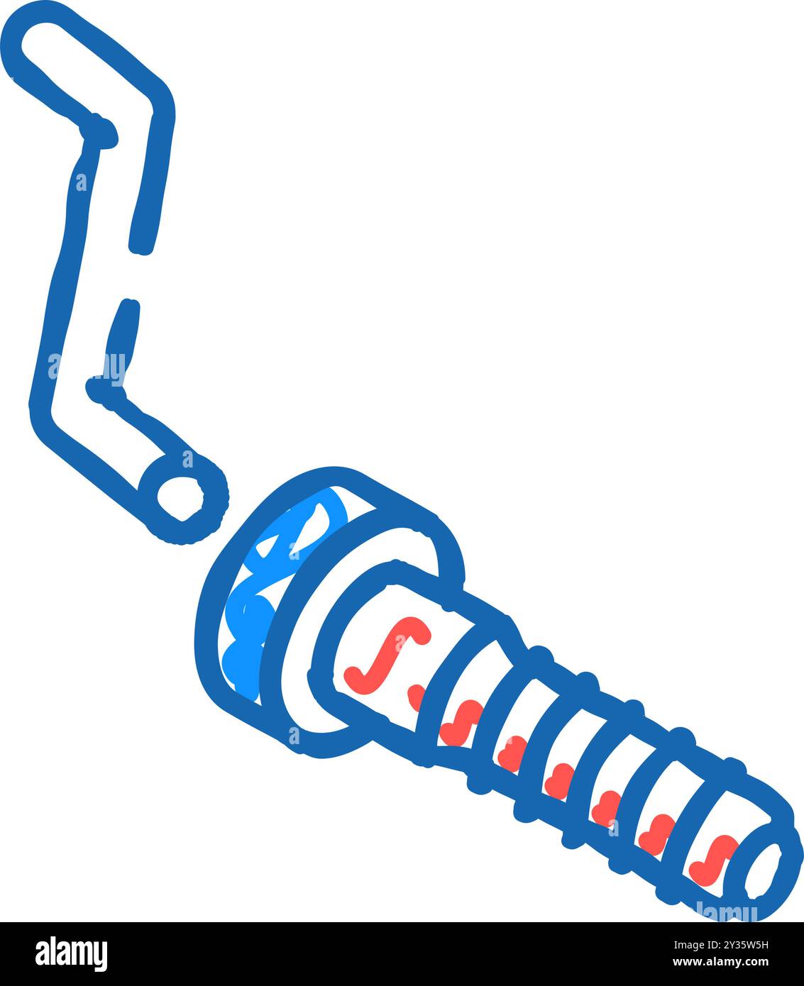tighten screw wrench assembly furniture icon doodle illustration Stock ...