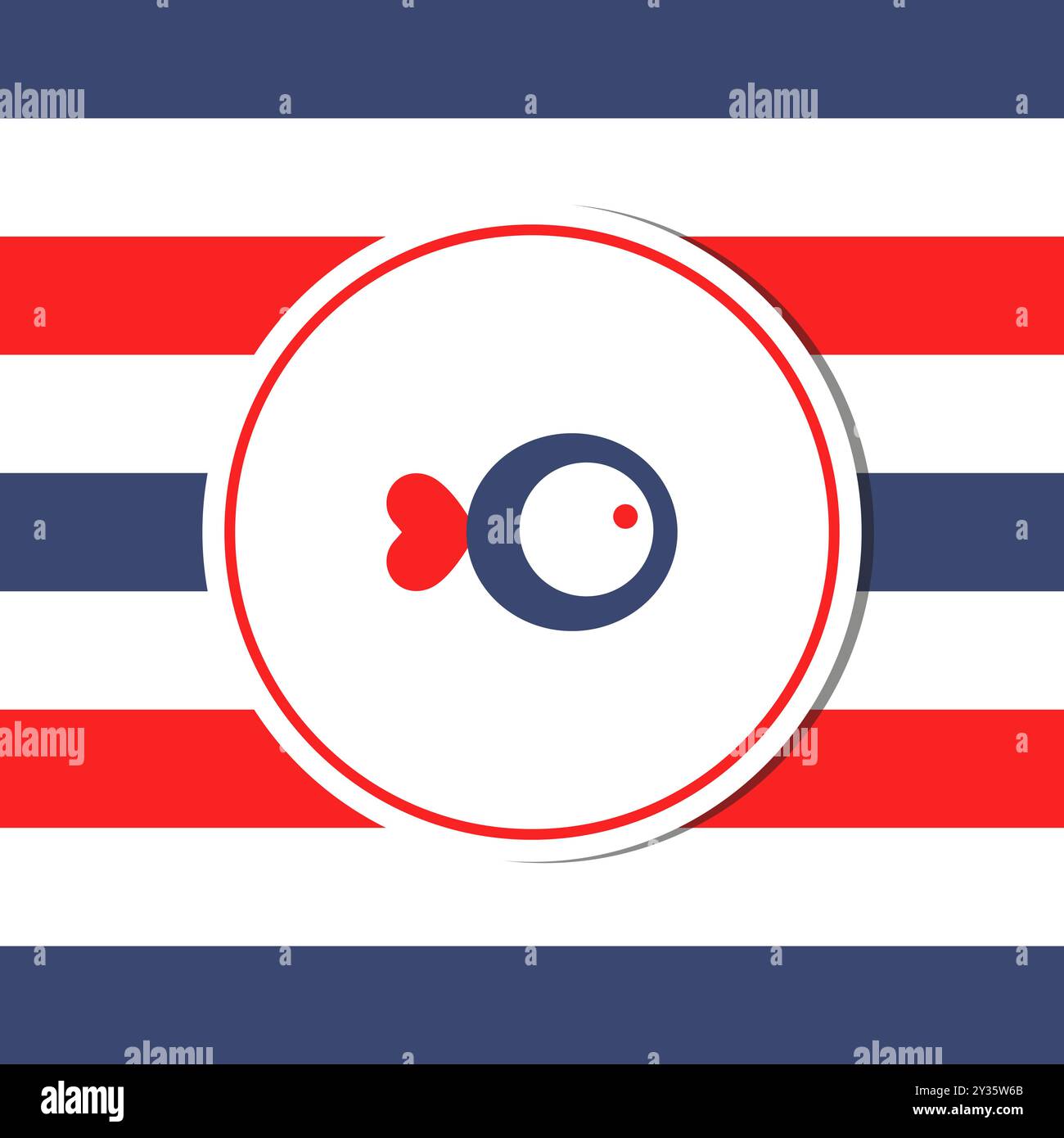 Simple fish on Navy blue stripes texture, wall decor Stock Vector Image ...