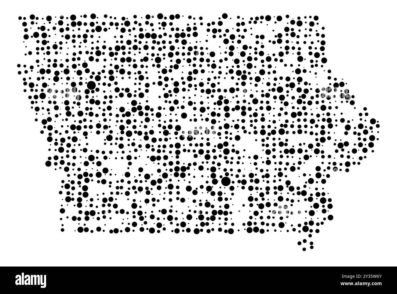 Symbol Map of the State Iowa (United States of America) showing the ...