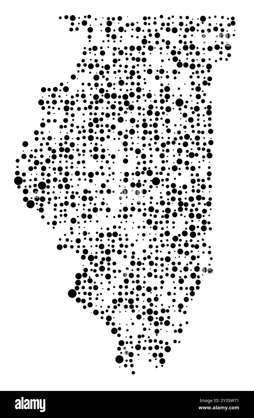 Symbol Map of the State Illinois (United States of America) showing the ... Symbol Map of the State Illinois (United States of America) showing the ...