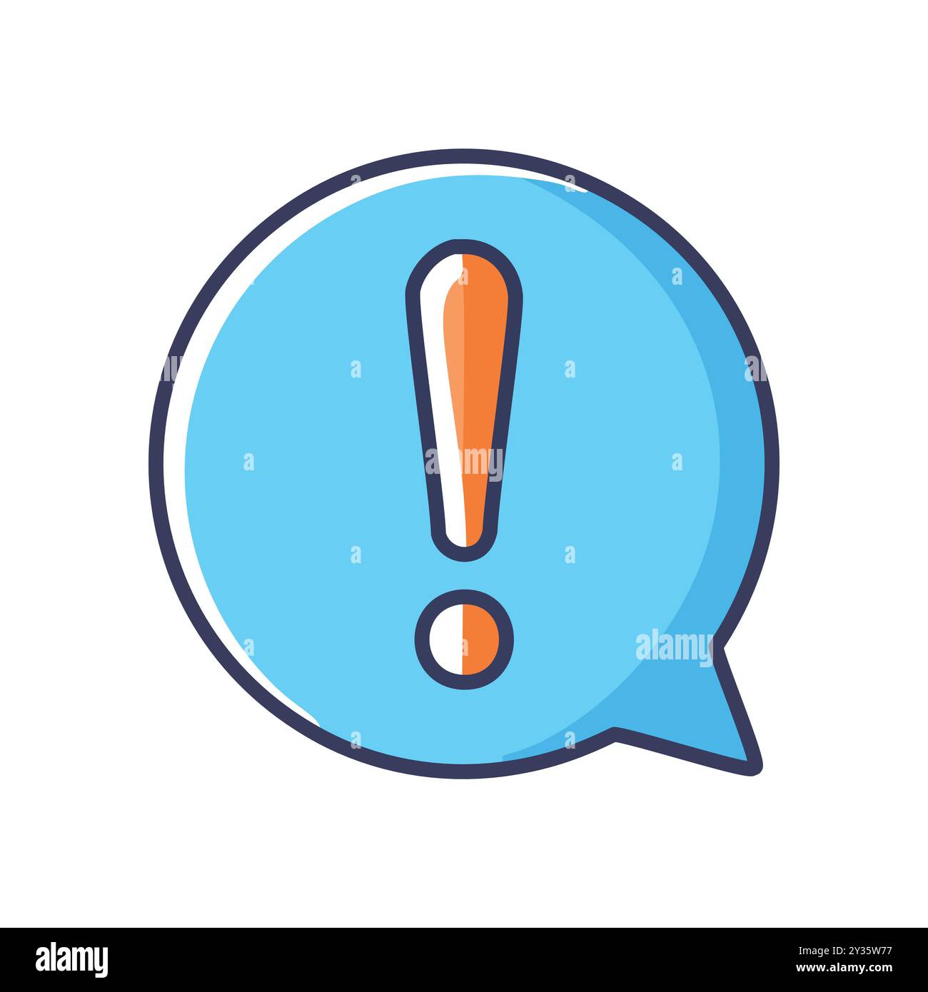 Alert icon. Blue circle with an exclamation mark inside, symbolizing ...