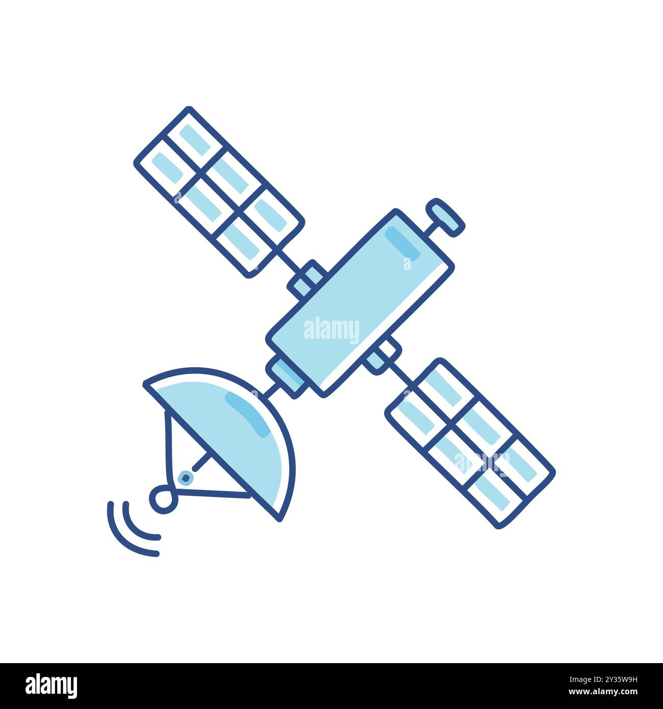 Spacecraft Orbiting Earth Illustration Of A Satellite In Orbit Around