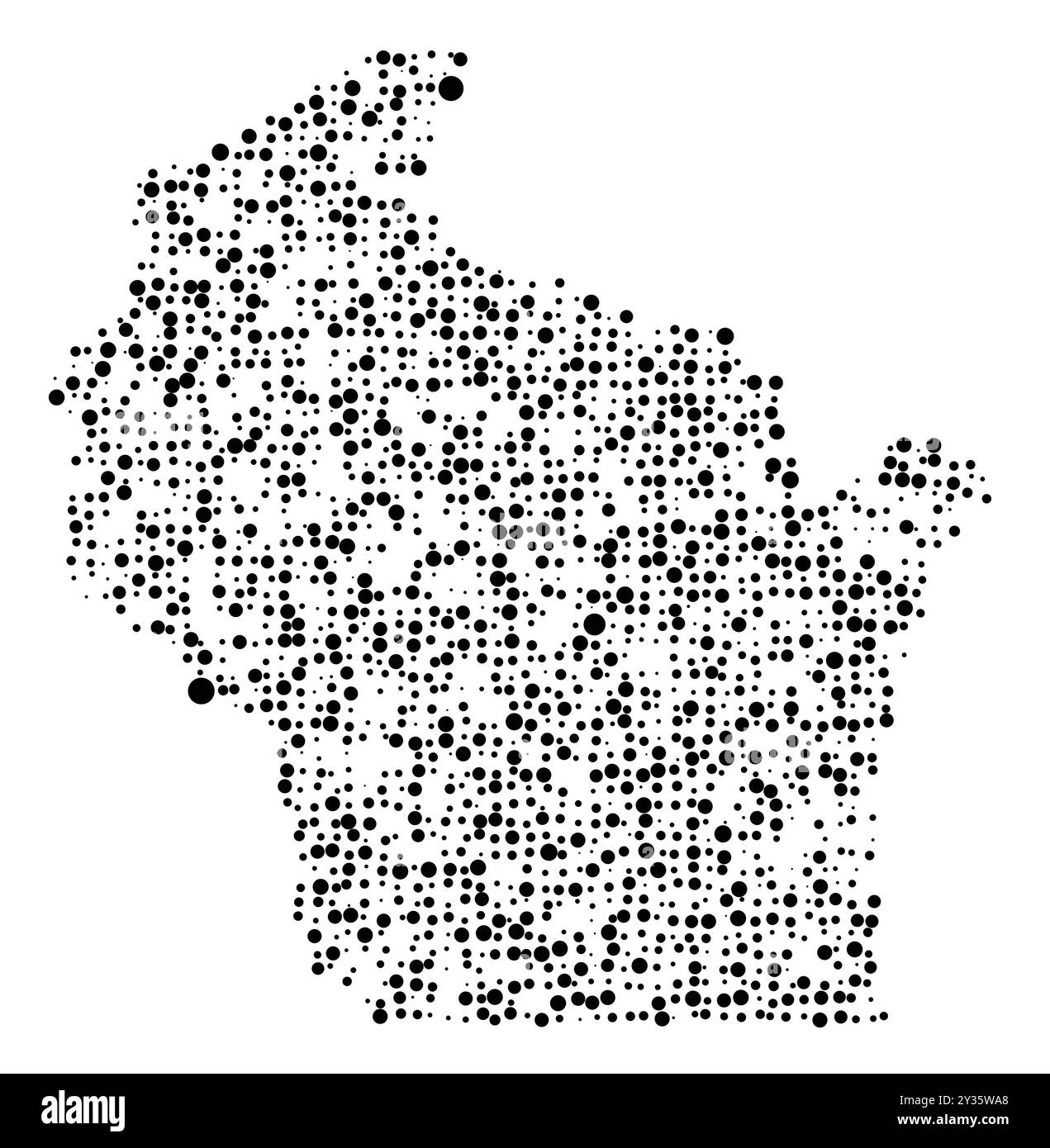 Symbol Map of the State Wisconsin (United States of America) showing ...