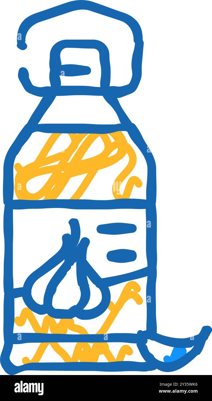 oil garlic icon doodle illustration Stock Vector Image & Art - Alamy