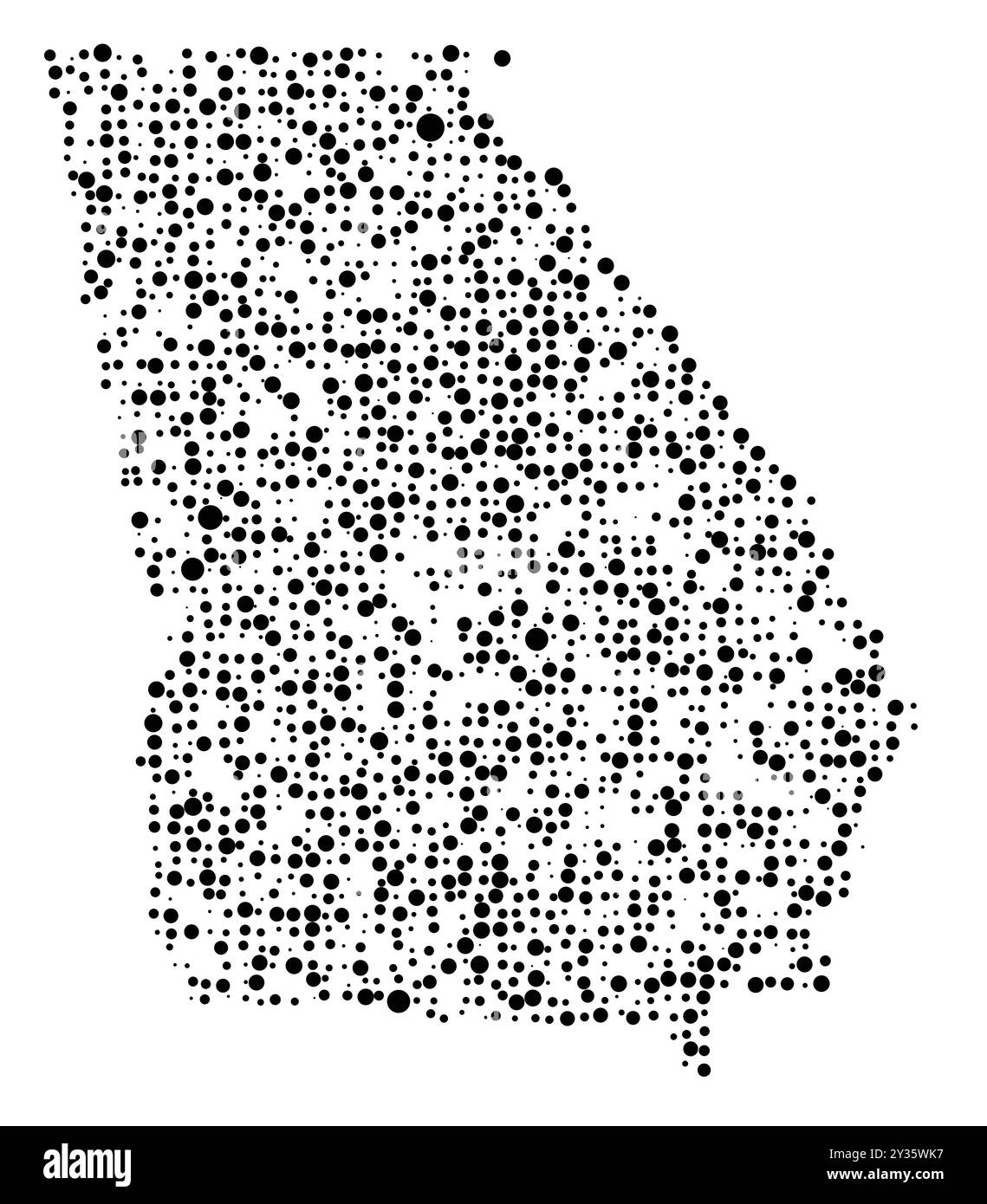Symbol Map of the State Georgia (United States of America) showing the ...