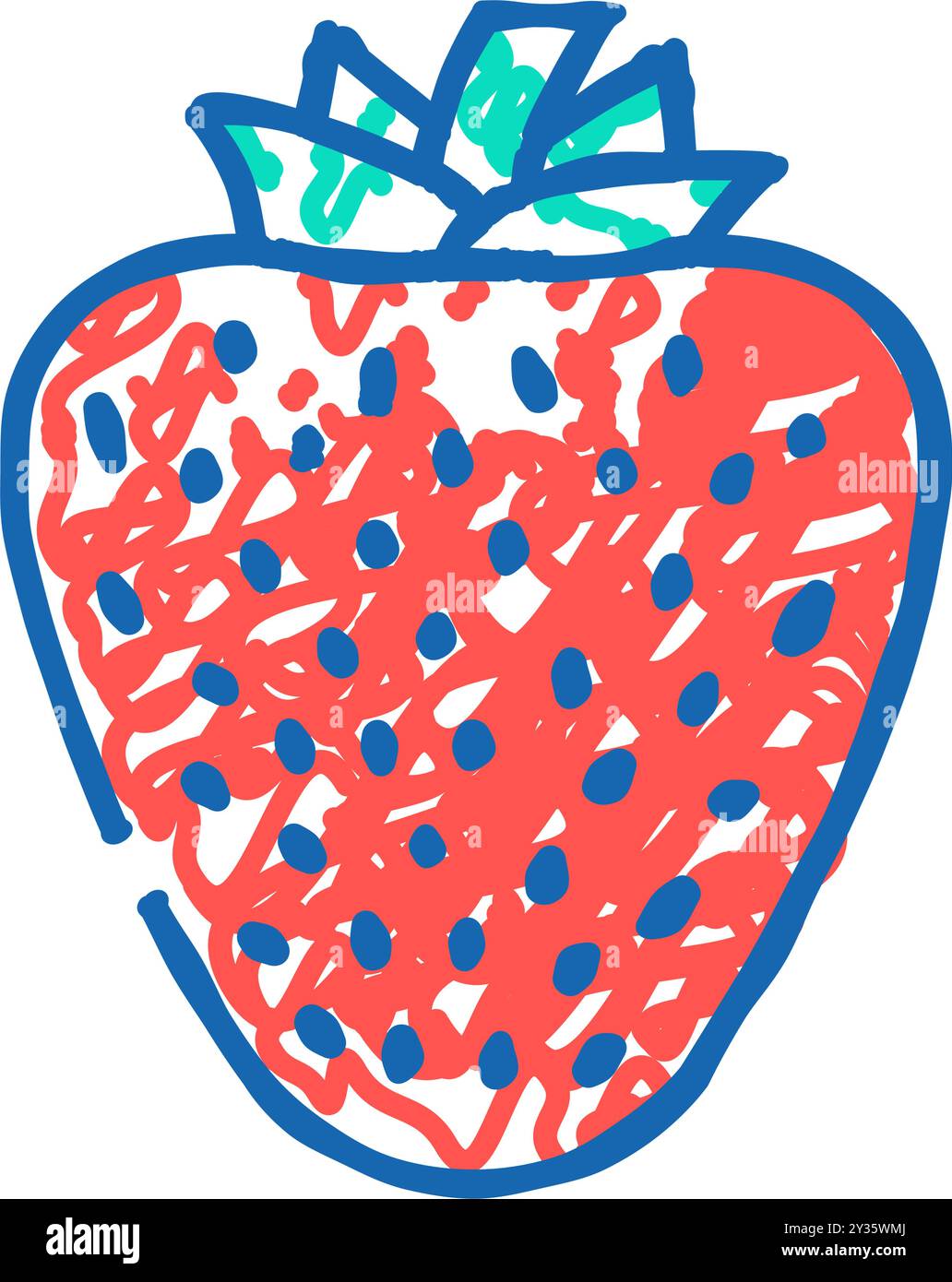 strawberry one whole icon doodle illustration Stock Vector Image & Art ...