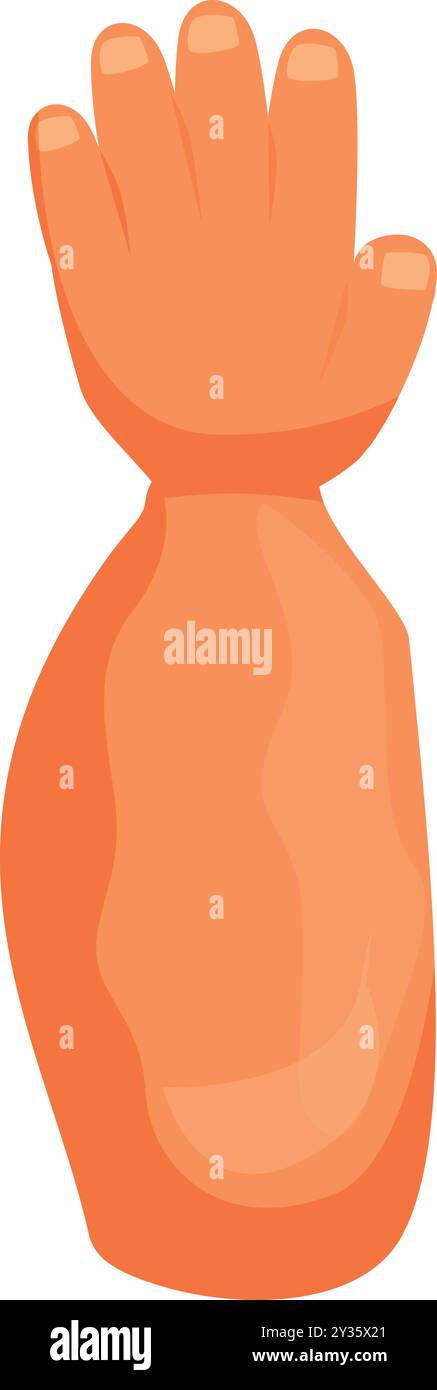 Cartoon hand showing five fingers up, isolated on white background ...