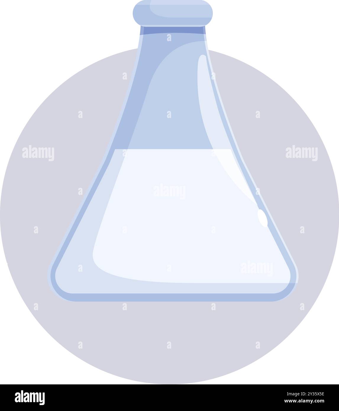 Clear glass erlenmeyer flask is filled with a light blue liquid ... Clear glass erlenmeyer flask is filled with a light blue liquid ...
