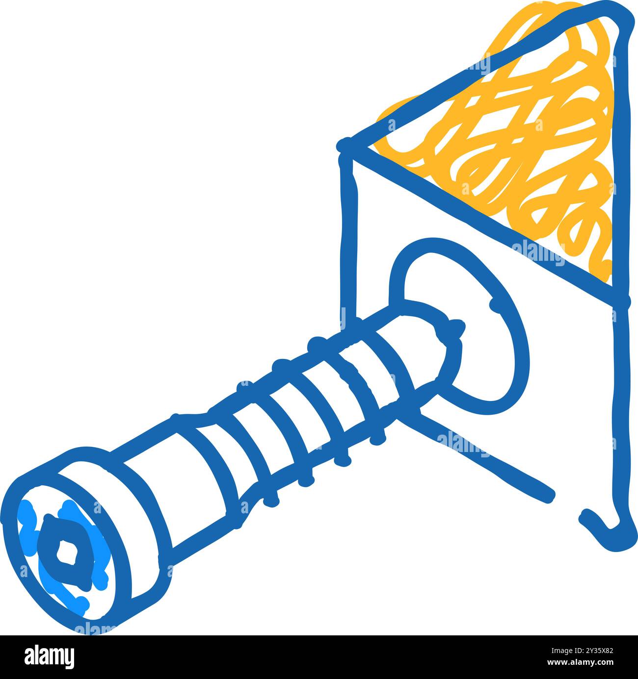 insert metal screw assembly furniture icon doodle illustration Stock ...