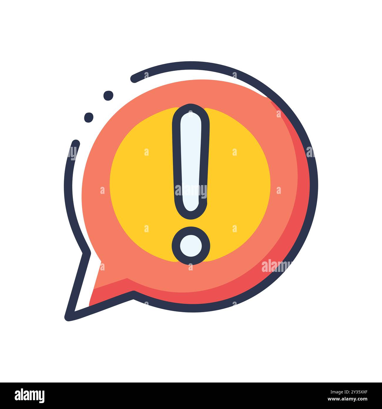 Alert icon. Cartoon style exclamation point inside a speech bubble ...
