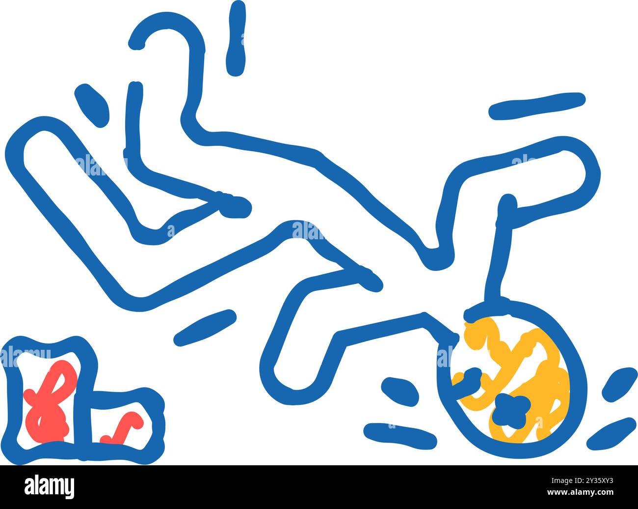 drop head kick accident icon doodle illustration Stock Vector Image ...