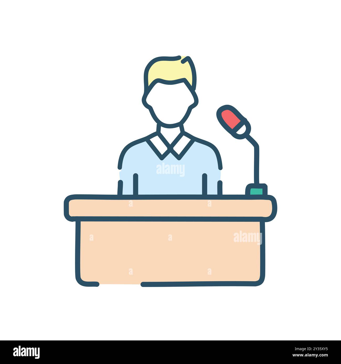 Speaker podium icon. Speaker at a podium, microphone, announcement ...
