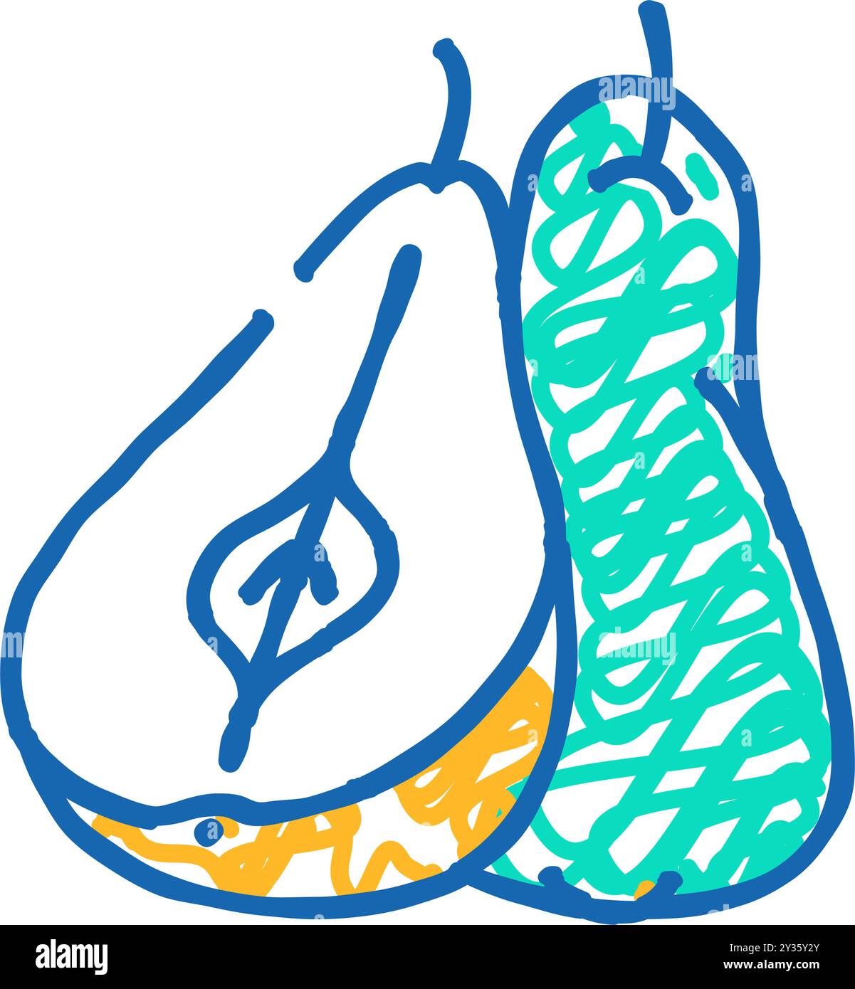 pear yellow cut icon doodle illustration Stock Vector Image & Art - Alamy