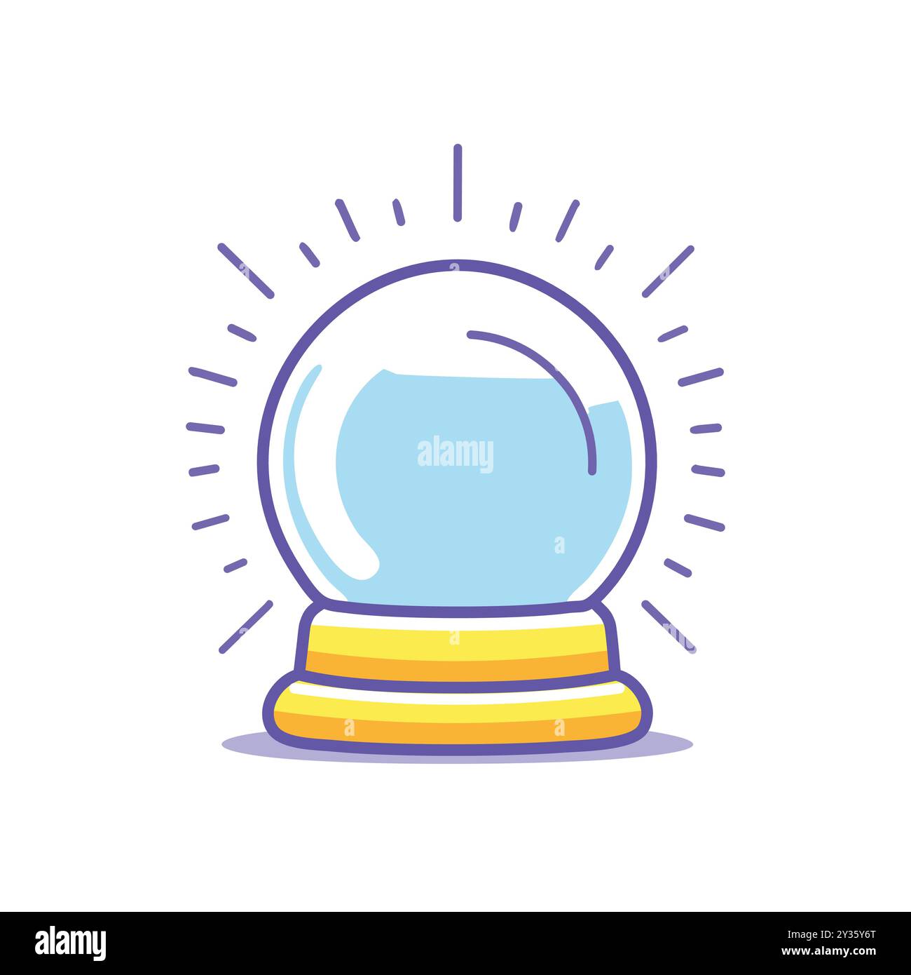 Crystal ball prediction. Cartoon illustration of a crystal ball ...