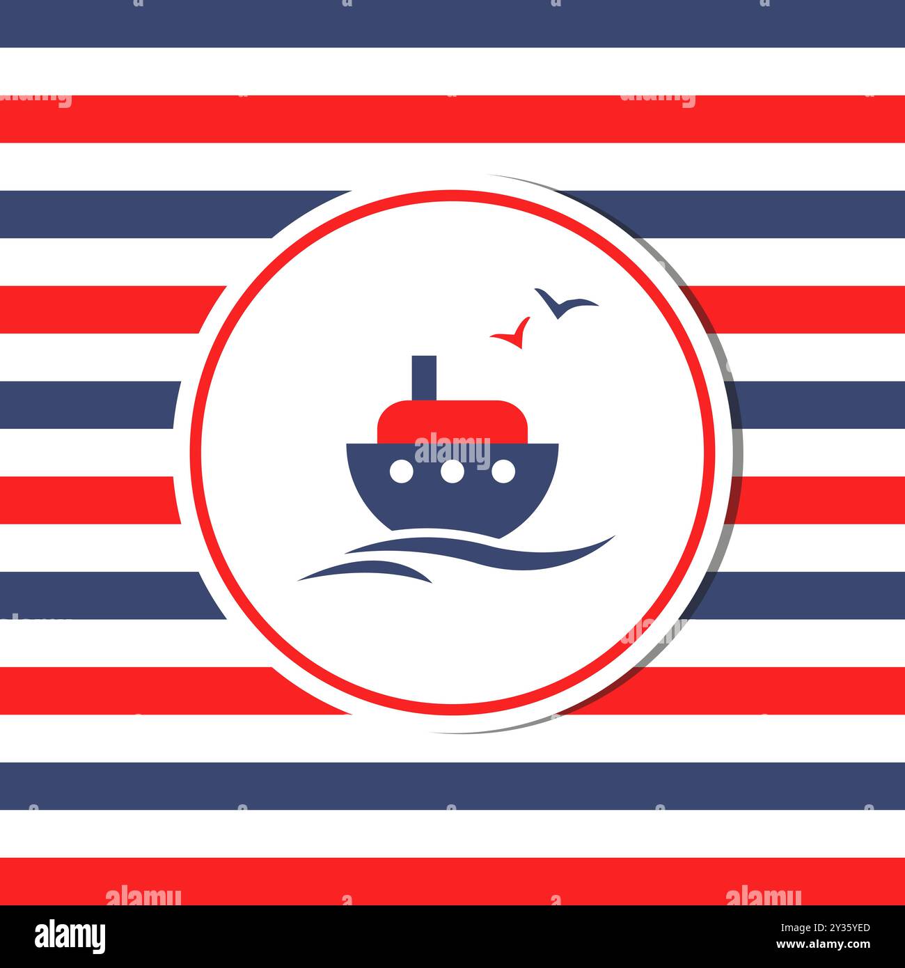 Cargo ship on the ocean blue Stock Vector Images - Alamy