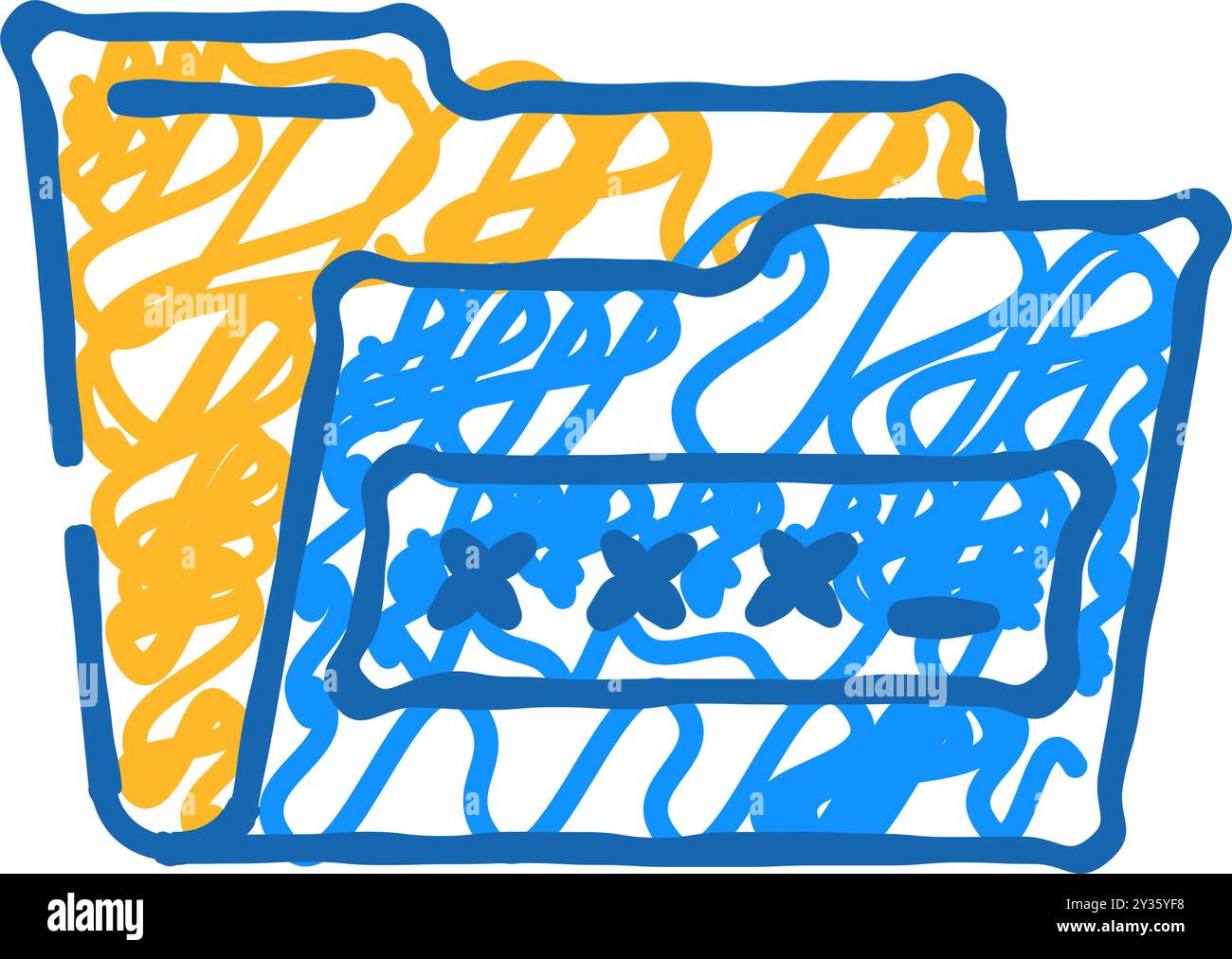 lock folder icon doodle illustration Stock Vector Image & Art - Alamy