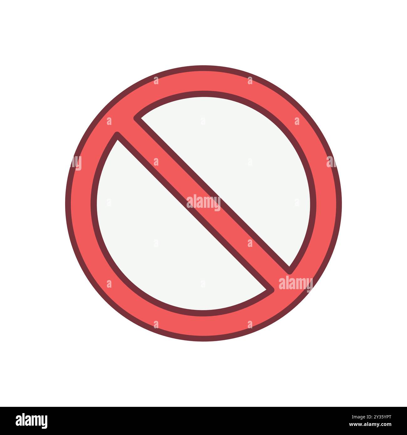 No entry sign. Red circle with a diagonal line, symbolizing prohibition, restriction, or denial ...