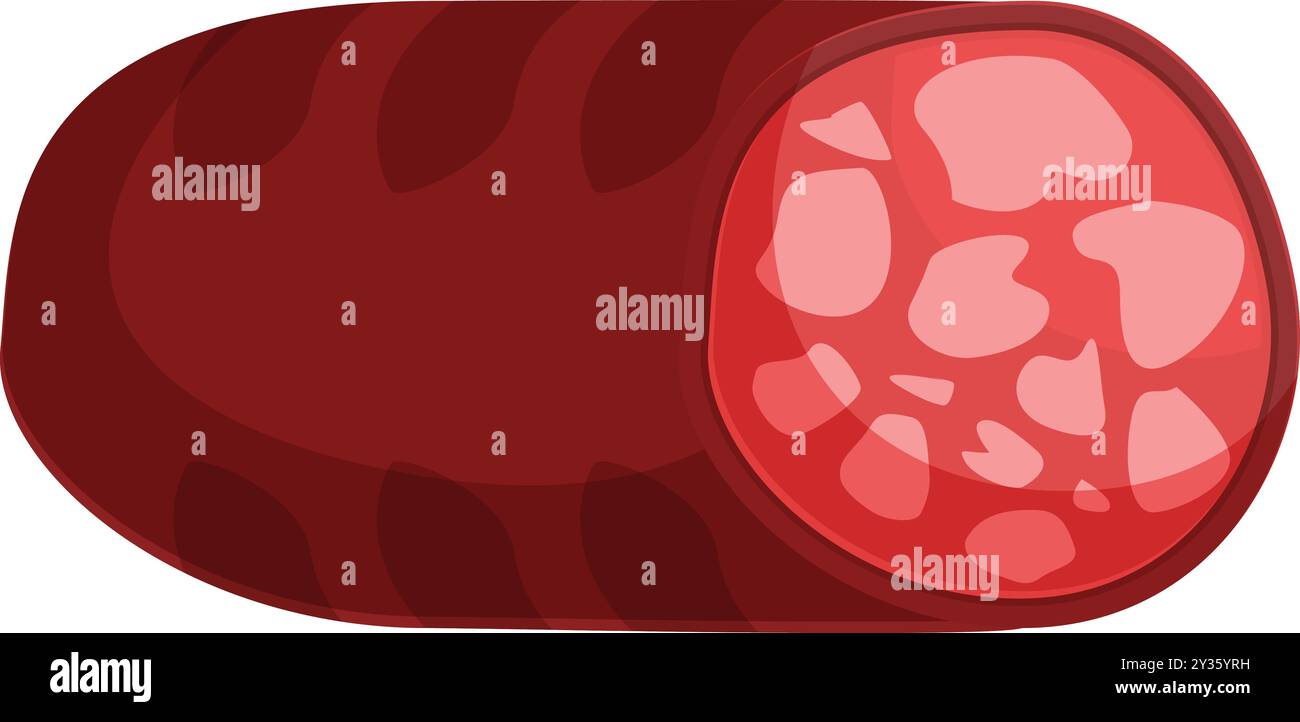 Sausage showing its cross section, revealing its delicious looking meat ...