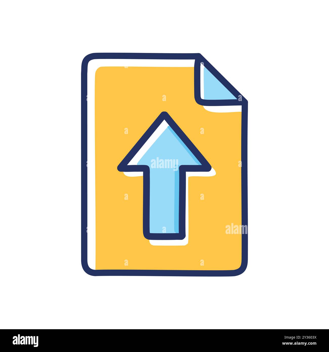 Upload icon. Cartoon illustration of a blue arrow pointing upwards ...