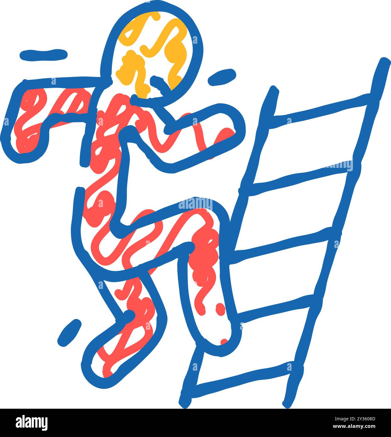 fall ladder accident icon doodle illustration Stock Vector Image & Art ...