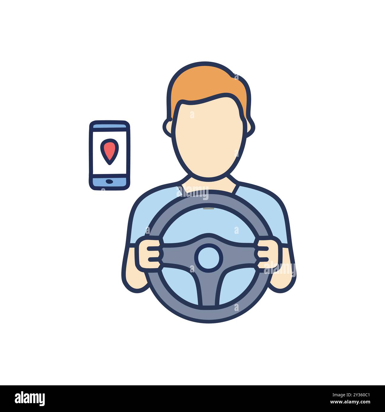 Person driving car navigation screen Stock Vector Images - Alamy