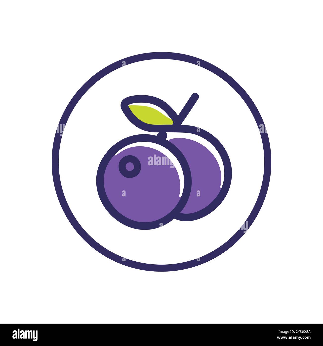 Blueberries icon. Blueberries icon, a pair of blueberries with a single ...