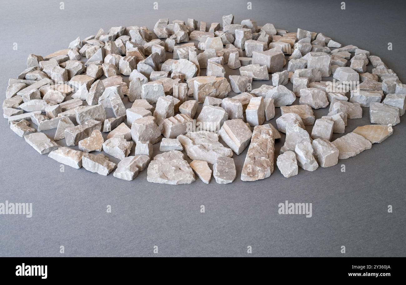 Sandstone Circle by Richard Long in the Neue Nationalgalerie in Berlin ...