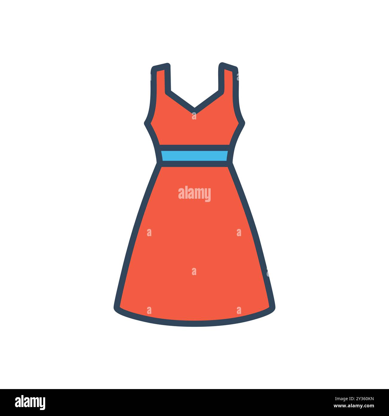 Red dress icon. Sleeveless red dress with a blue belt. Perfect for ...