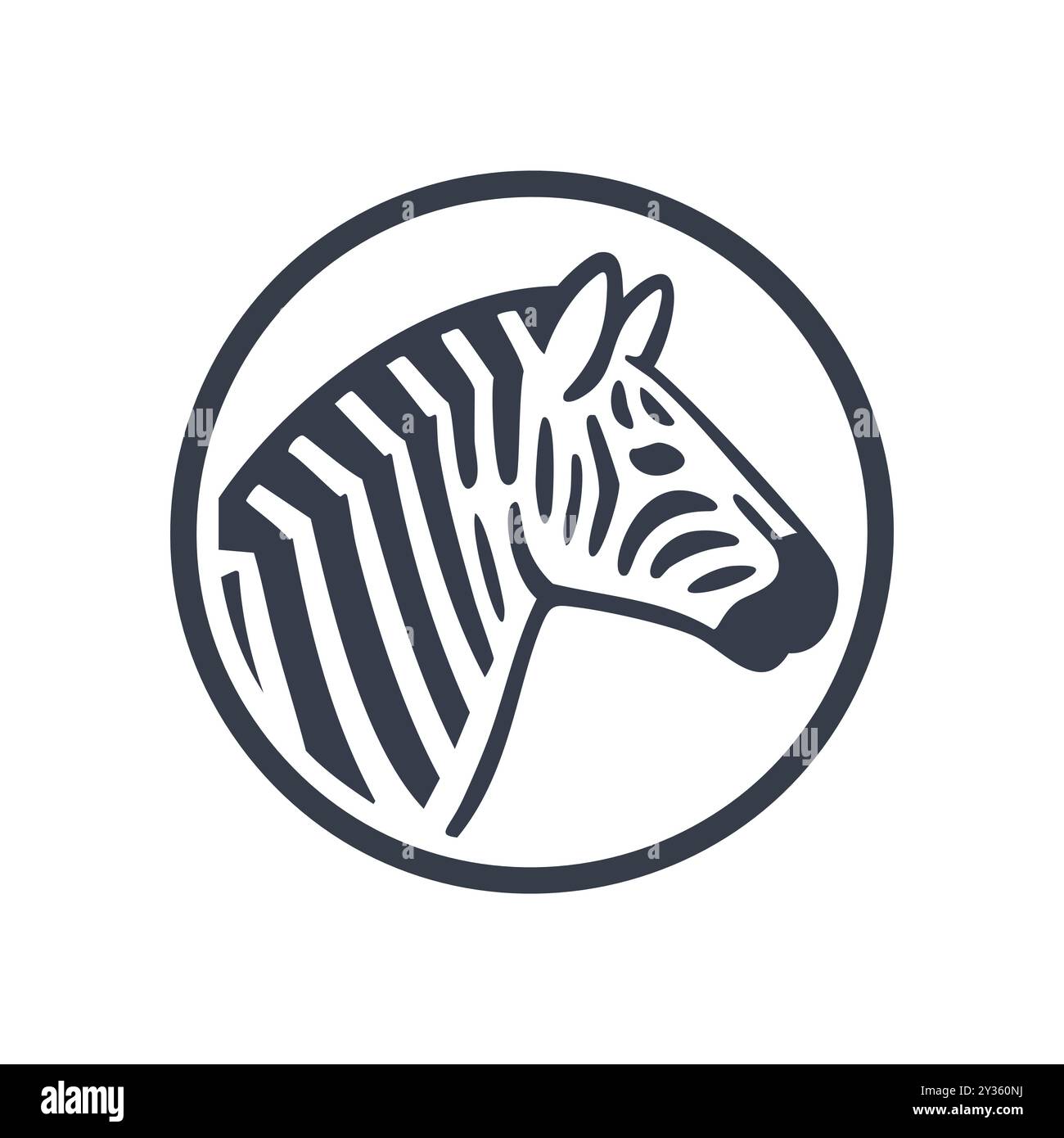 Zebra head logo. Simple zebra head icon in circle. Great for a brand or ...