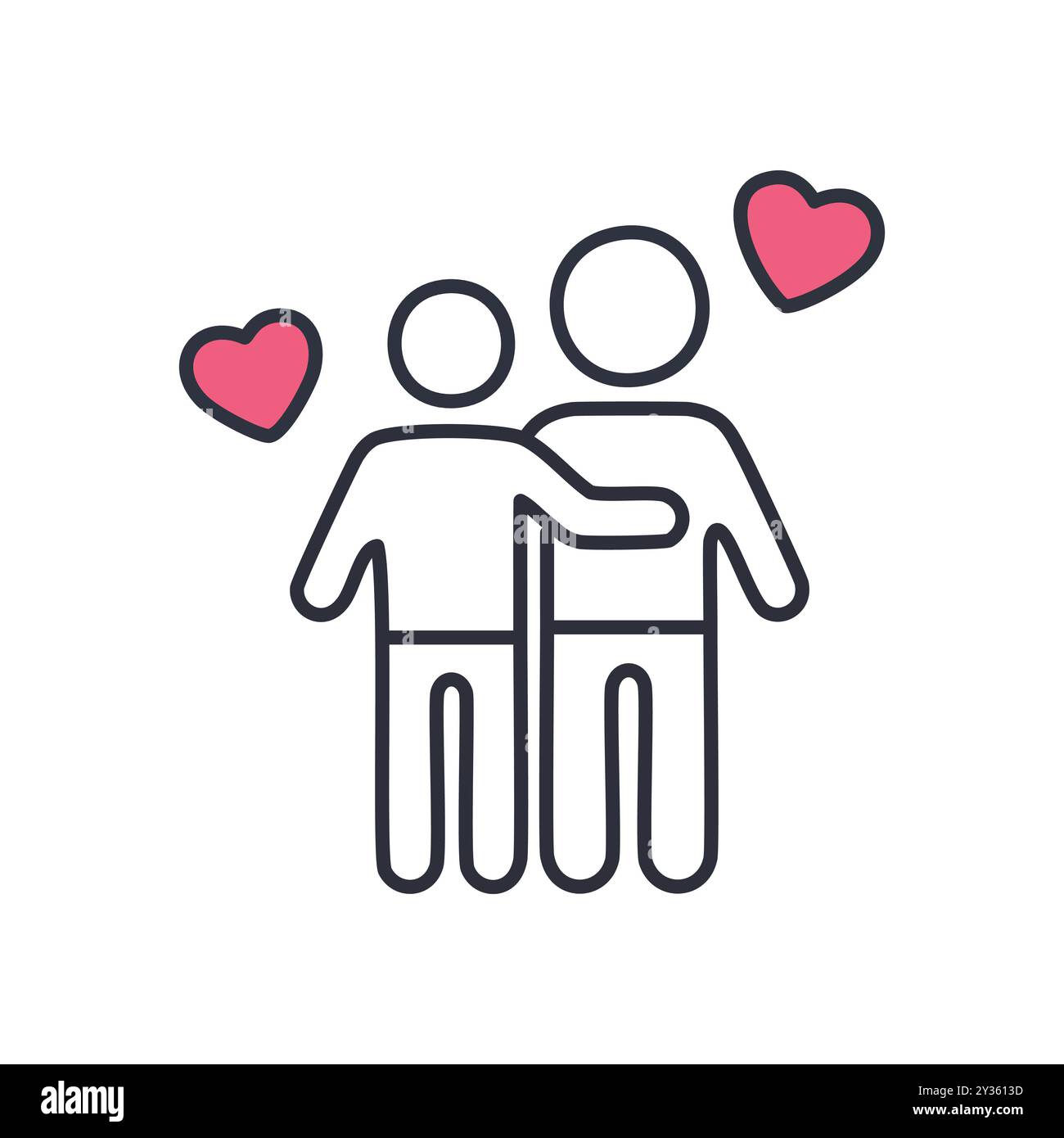 Two hugging hearts Cut Out Stock Images & Pictures - Alamy