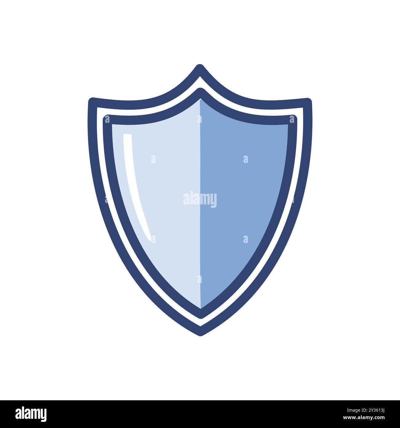 Protection shield icon. Blue shield icon representing defense, security ...