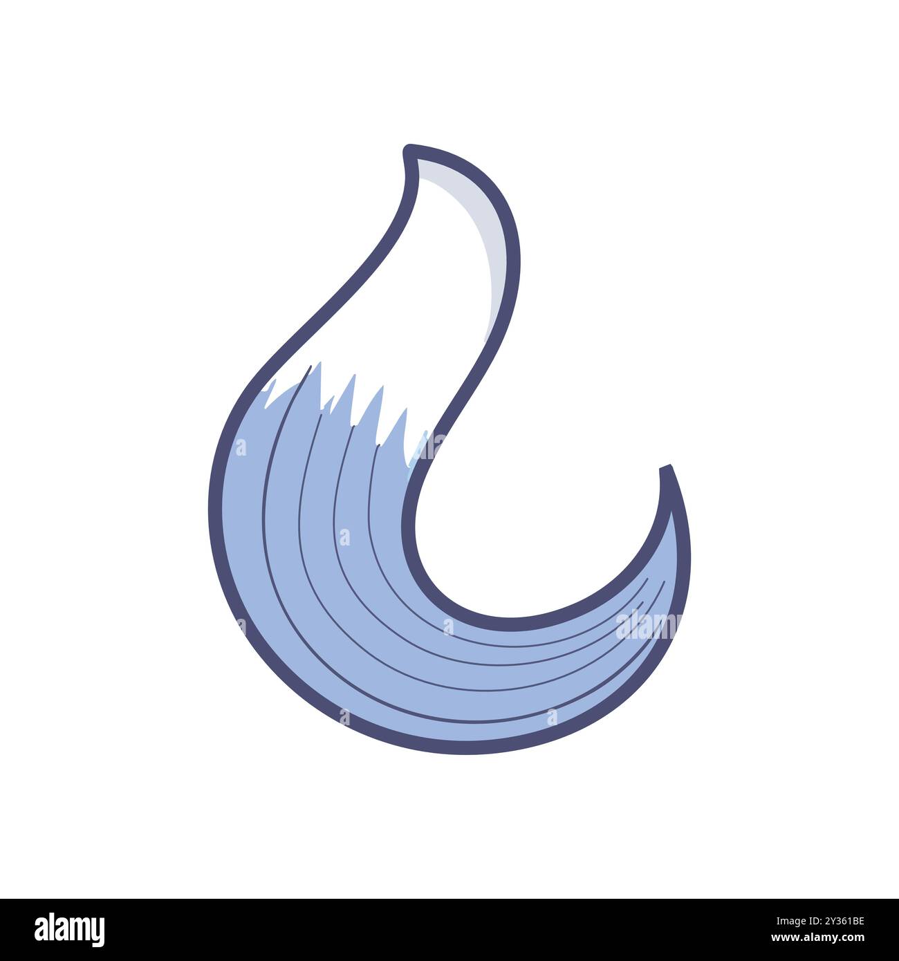 Blue fluffy tail. Cartoon illustration of a fluffy blue tail. Perfect ...