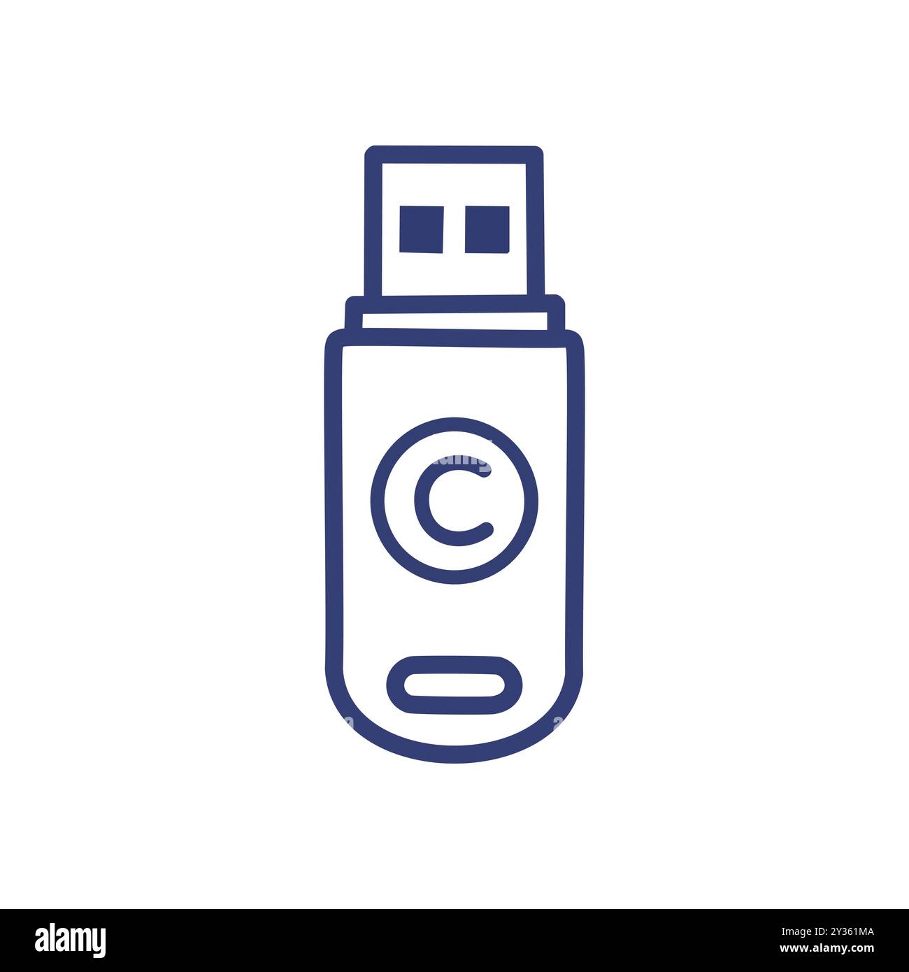 Copyright usb drive. Digital storage device with a copyright symbol ...