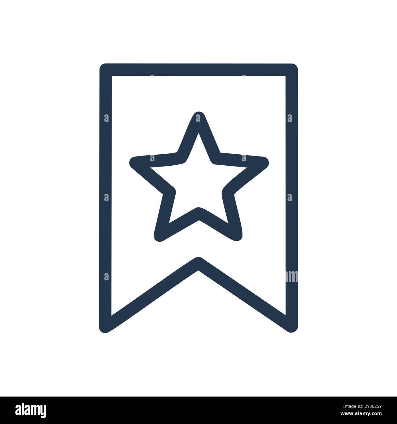 Star bookmark icon. Outline icon of a star inside a bookmark ...