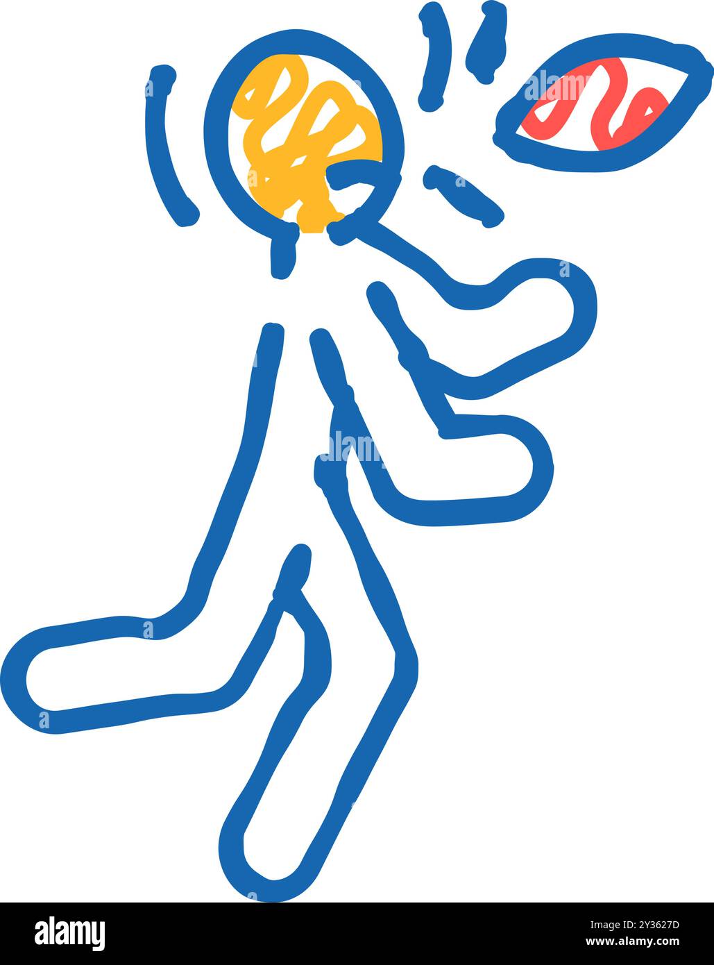 kick ball man accident icon doodle illustration Stock Vector Image ...