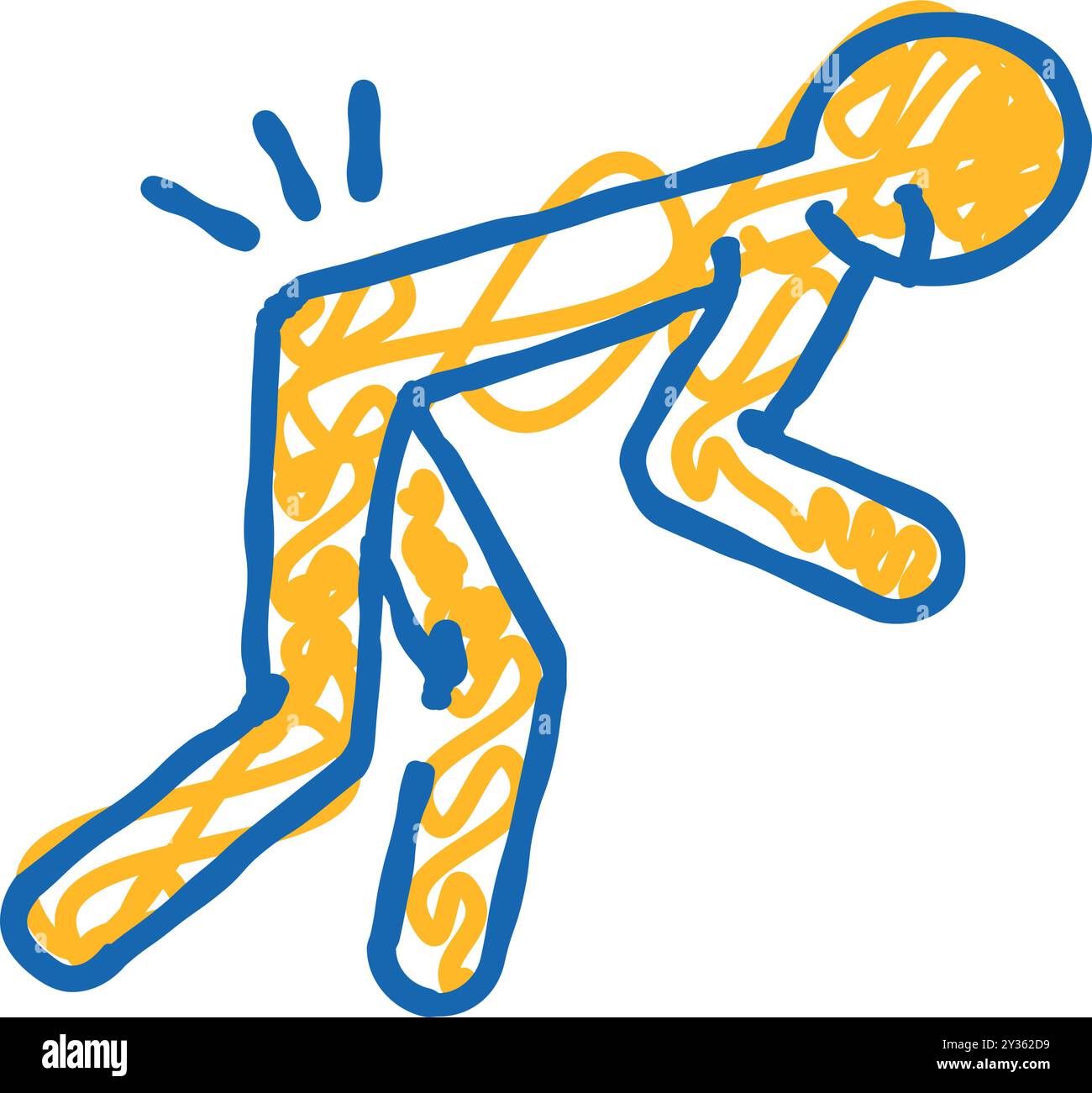 back pain man accident icon doodle illustration Stock Vector Image ...