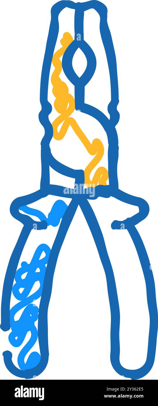 flat combination pliers icon doodle illustration Stock Vector Image ...