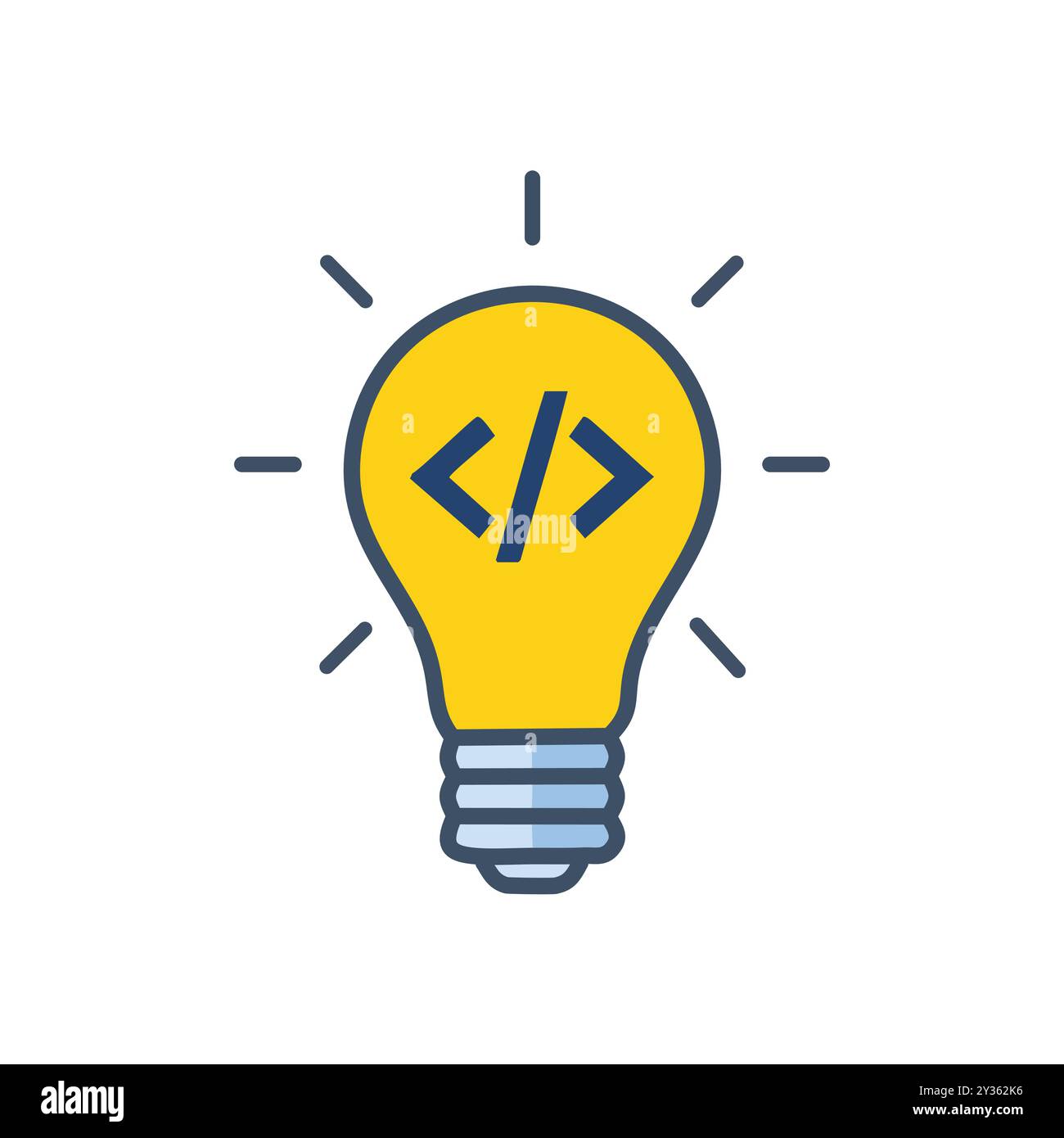 Code Lightbulb Idea Lightbulb With Code Symbol Inside Representing Innovative Ideas And