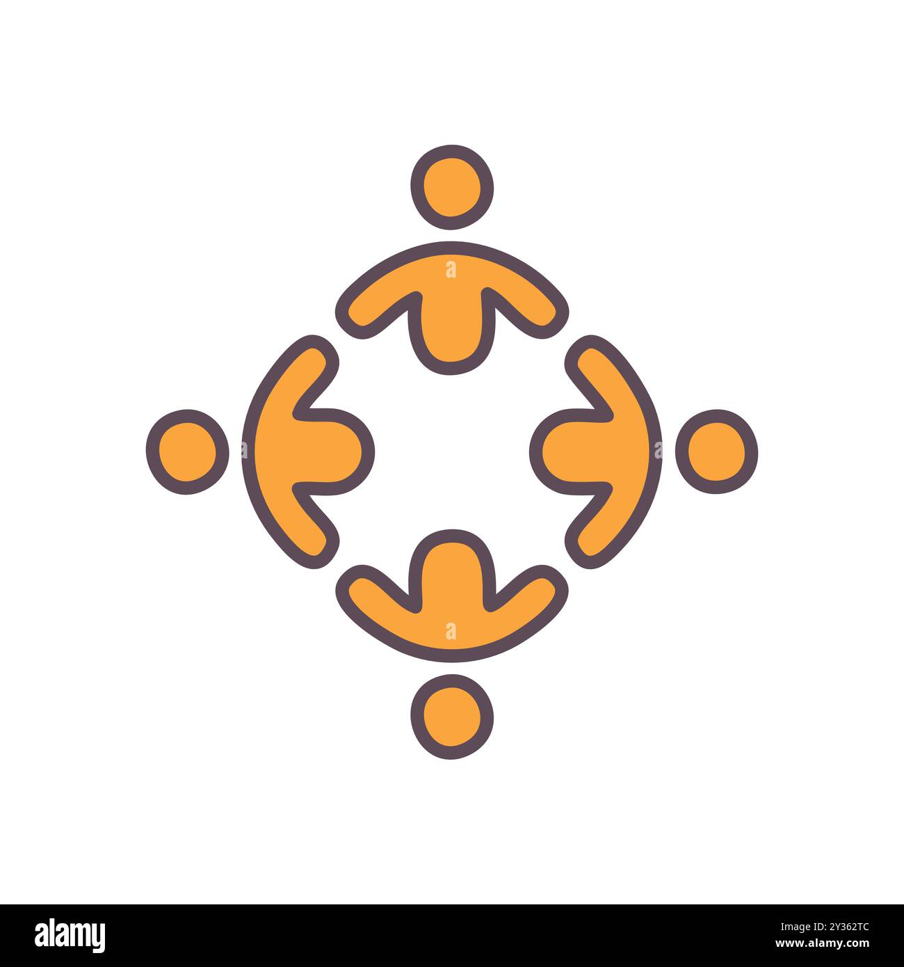 Teamwork symbol. Simple illustration representing unity, collaboration ...