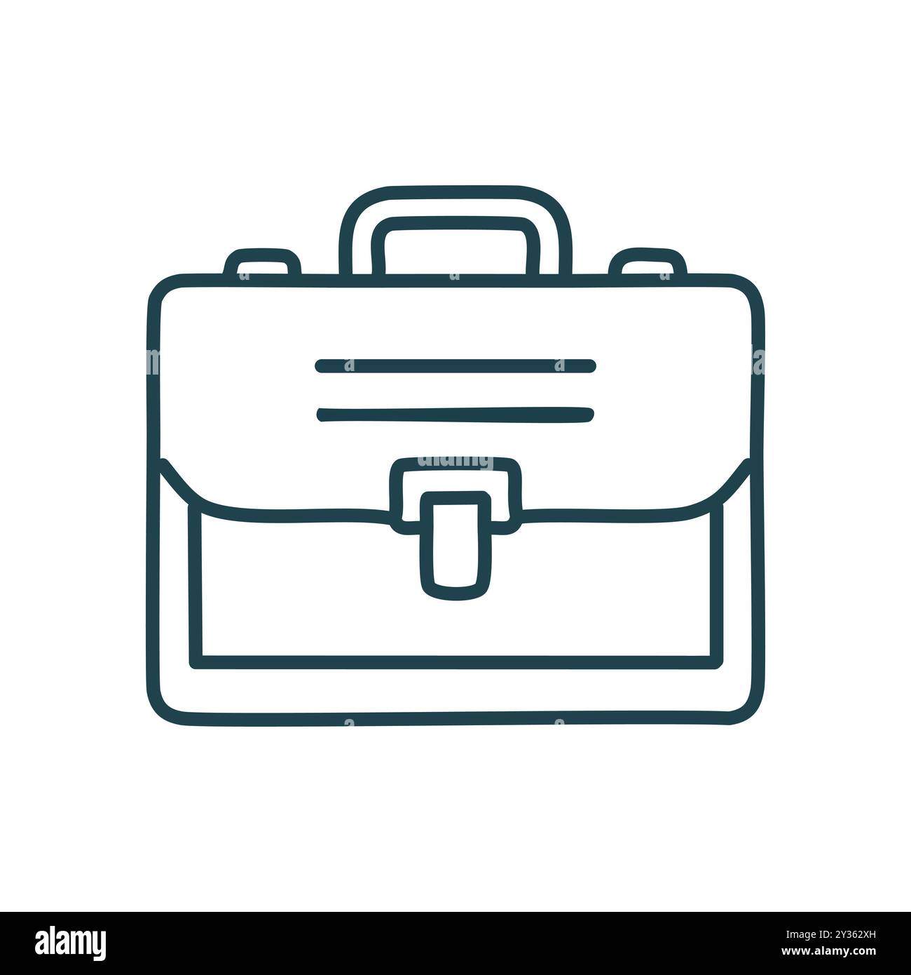 Briefcase line icon. Hand drawn line art briefcase icon, ideal for ...