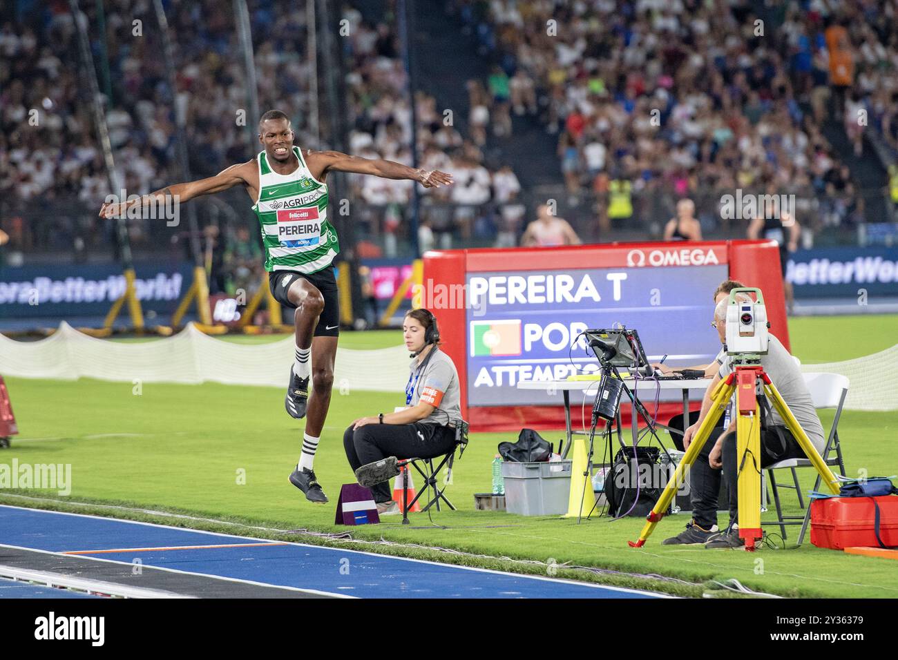 Tiago Pereira (Portugal) during the triple jump men at Golden Gala ...